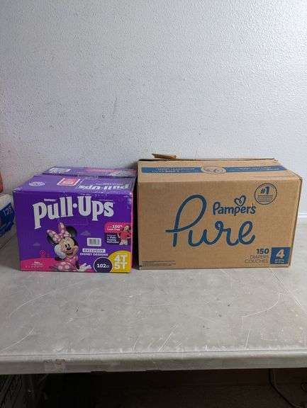 HUGGIES PULL-UPS Size 4T/5T 102CT & PAMPERS PURE Diapers Size 4 150CT ...