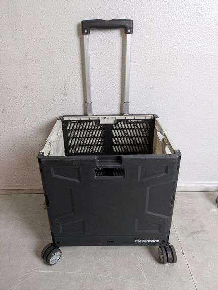 CLEVERMADE Collapsible Wheeled Crate 35L Capacity, 4 Double Wheels ...