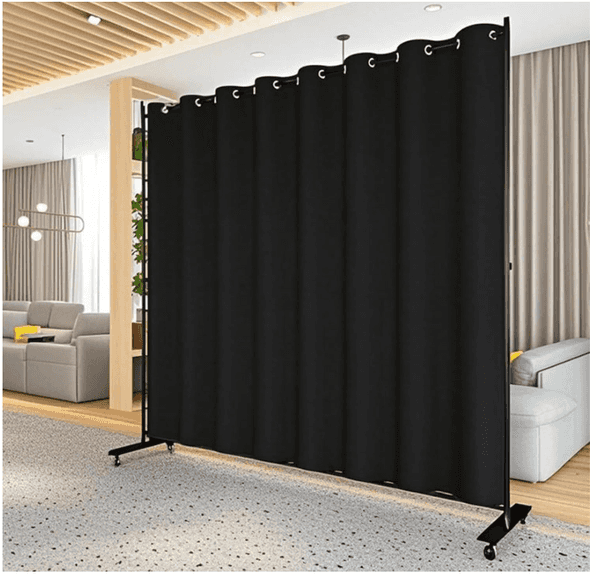 Lvrunben - Portable Room Divider Kit, 6.6x6.6ft Freestanding - Black ...