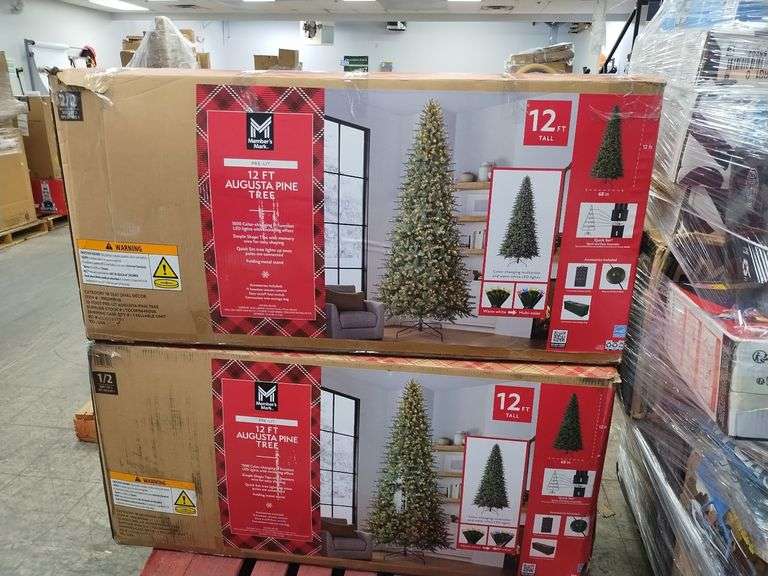 MEMBERS MARK Light Up Augusta Pine Tree, 12', 2 Boxes 1 Tree | Open Box ...