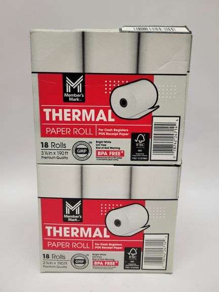 Office Bundle - MEMBERS MARK Thermal Paper Rolls, 34ct, 2 boxes | Open ...