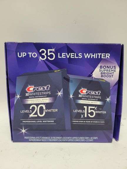 CREST 3D Whitestrips Professional Effects & Supreme Bright Whitening ...