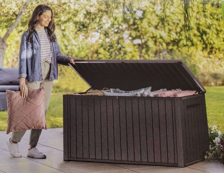 KETER, 29" Tall 170G Deck Box, Black, 643L | Open Box | (See Condition ...