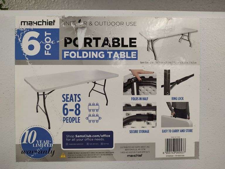 MAXCHIEF Portable Folding Table, 6' | Open Box - Rio Grande Trade