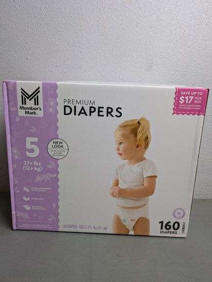 Members mark Premium Daipers, Size 5. 160 Diapers. | Open Box - Rio ...