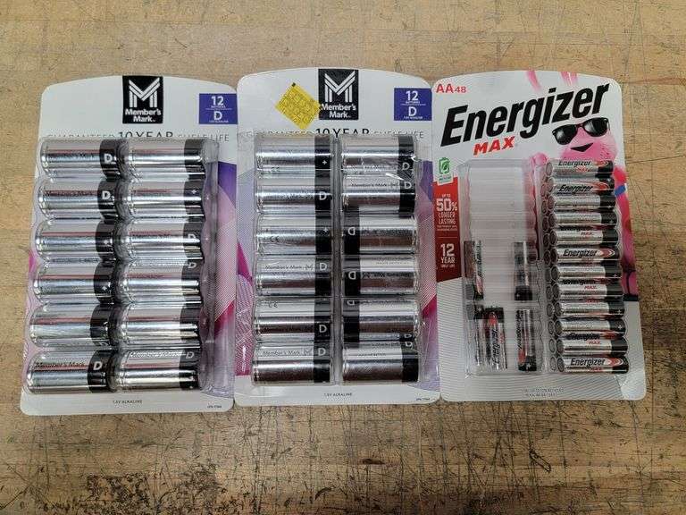 MEMBERS MARK D Batteries Set (2) & ENERGIZER AA Batteries Set | Open ...