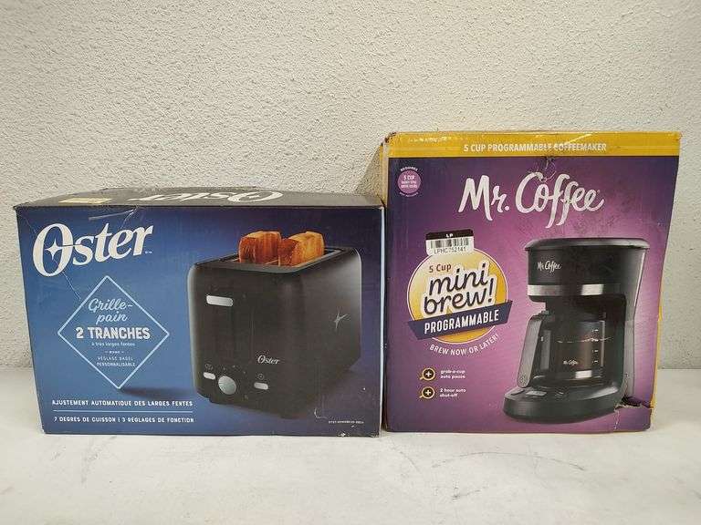 Breakfast Time Bundle: OYSTER 2-Slice Toaster & MR. COFFEE Mini-Brew 5 ...