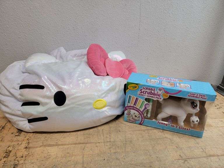 HELLO KITTY Plush Costume & CRAYOLA Scribble Scrubbie Jenny Cat Combo ...