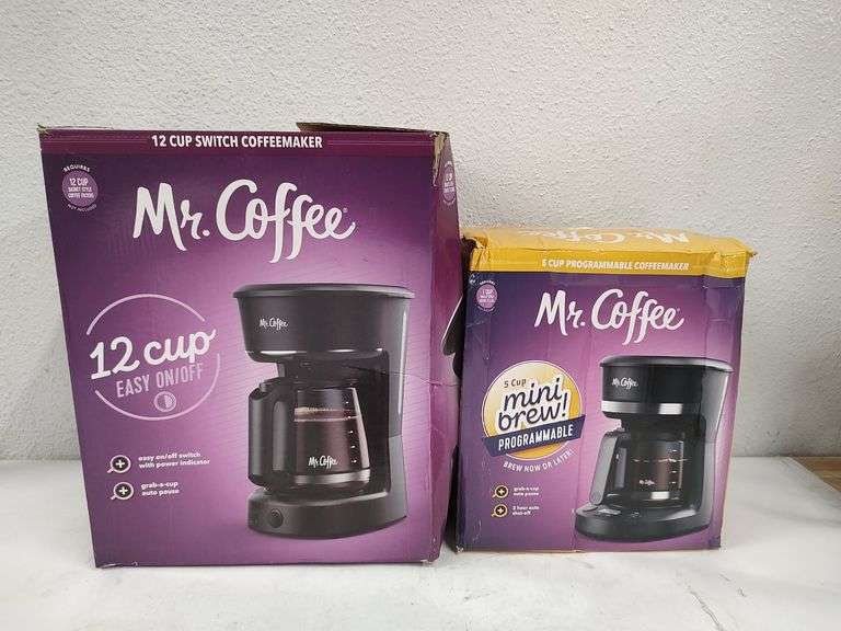 MR. COFFEE Coffeemakers Bundle: 12-Cup One Switch Maker & Mini Brew 5 ...
