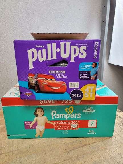 BUNDLE - Pampers 84ct Pullup Diapers w/ No Tape & Cars Pull Ups 102ct ...