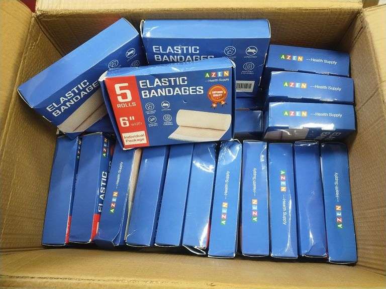 AZEN 6"W Elastic Bandages, 5 Rolls/Box, Set Of 23 Boxes | Open Box ...