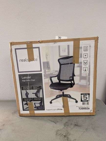 REALSPACE Lenzer High Black Chair | Open Box - Rio Grande Trade