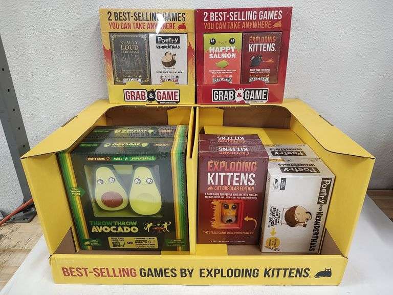 EXPLODING KITTENS Grab & Go Game Pack: Happy Salmon, Exploding Kittens ...