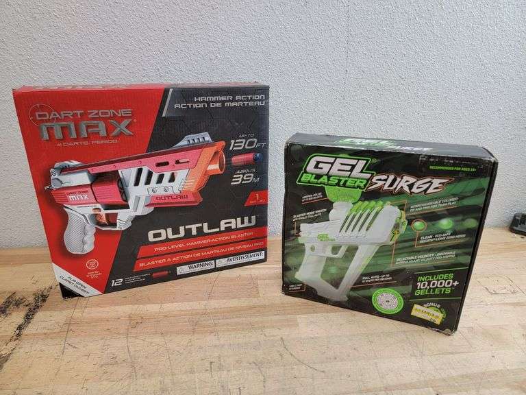 BUNDLE - Dart Zone Max Dart Gun Toy & Gel Blaster Surge Blster Toy Gun ...