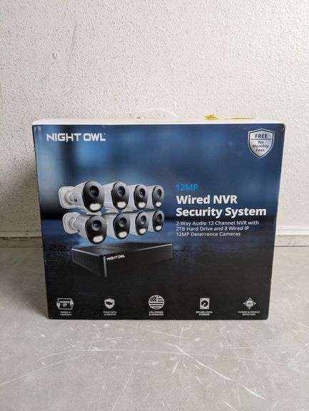 NIGHT OWL 12MP Wired NVR Security System, 2-Way Audio 12 Channel NVR W ...