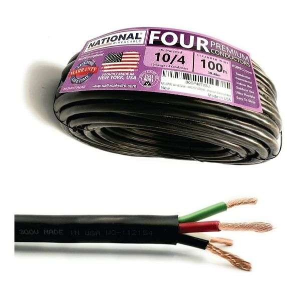 NATIONAL Wire & Cable 10 AWG 4 Conductor 100 Ft. | Like New - Rio ...