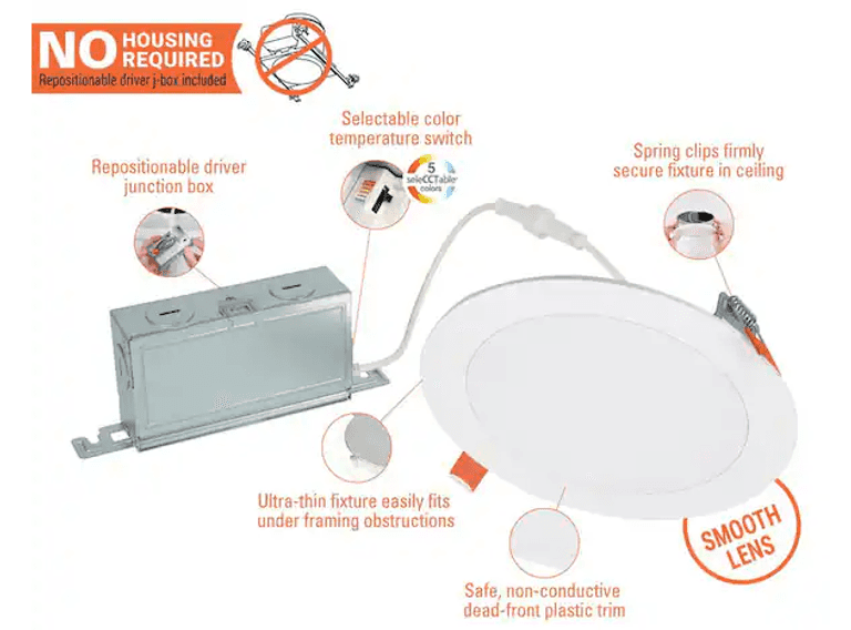 HALO Slim Canless Downlight 6" 8pck | Open Box | (See Condition Notes ...