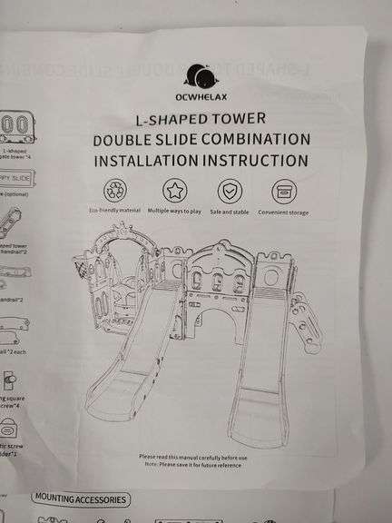 OCWHELAX L-Shaped Tower Double Slide Combo Playset | Open Box | (See ...