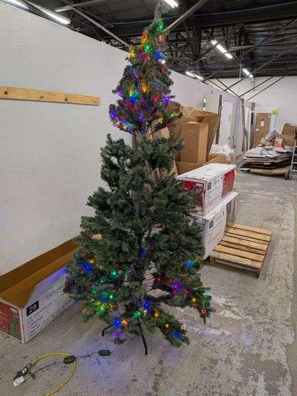 Home Accents Holiday 7.5 ft Festive Pine LED Pre-Lit Tree | Open Box ...