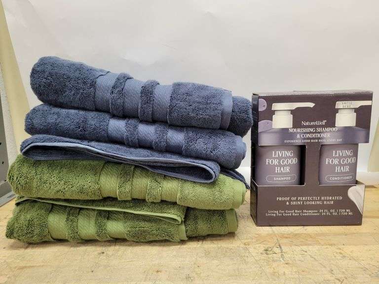 TOILETRIES BUNDLE-MEMBERS MARK Oversized Bath Towels, 4ct, 30x58 ...