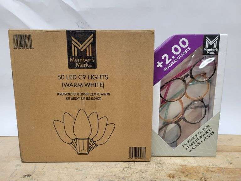 BUNDLE- MEMBERS MARK LED C9 Lights, 50ct, Warm White & MEMBERS MARK ...