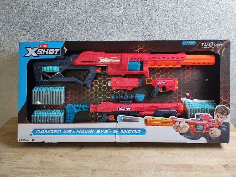 ZURU XShot Ranger X8 & Hawk Eye & 2 Micro | Open Box | (See Condition ...