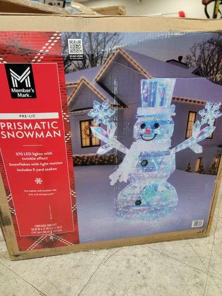 MEMBERS MARK - Plug-In Prismatic Snowman 570 LED Lights (5) Yard Stakes ...
