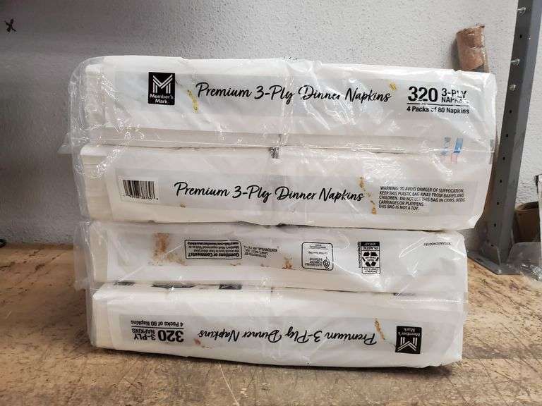 (BUNDLE) MEMBERS MARK Premium 3-Ply Dinner Napkins 320ct, 4 Packs ...