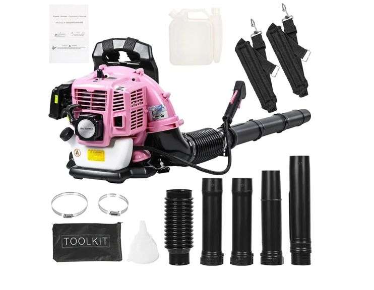 63CC Backpack Leaf Blower Gas Powered 3HP 2-Stroke Engine Machine, Pink ...
