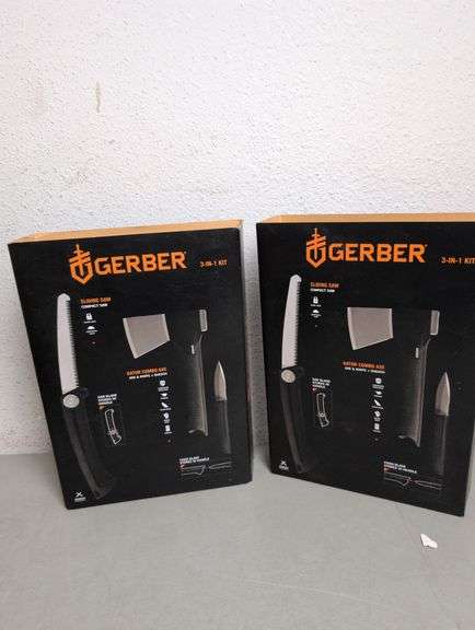 GERBER - 3-In-One Kit (2) Boxes Axe & Sliding Saw / Compact Saw, Black ...