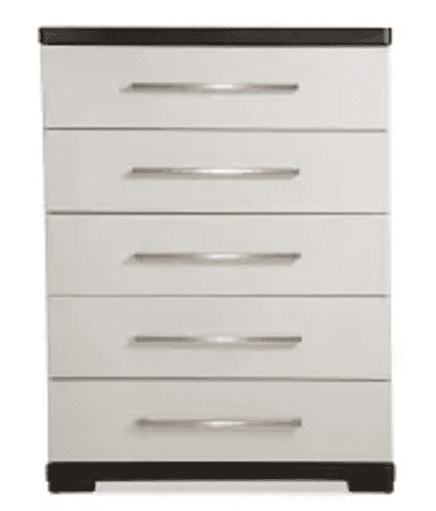 Black & White 5 Drawer Chest | Open Box - Rio Grande Trade