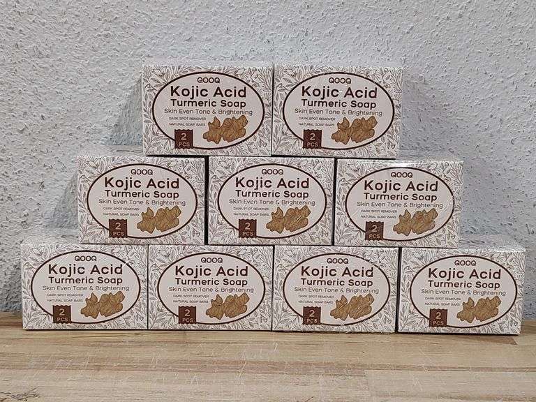 QOOQ Turmeric & Kojic Acid Soap for Even Skin Tone & Brightening, 18ct ...