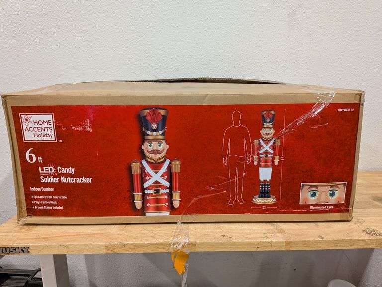Home Accents Holiday 6ft LED Candy Soldier Nutcracker | Open Box | (See ...