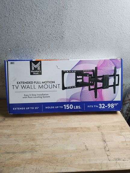 MEMBERS MARK TV Wall Mount Extended Full Motion, up to 25'', holds ...