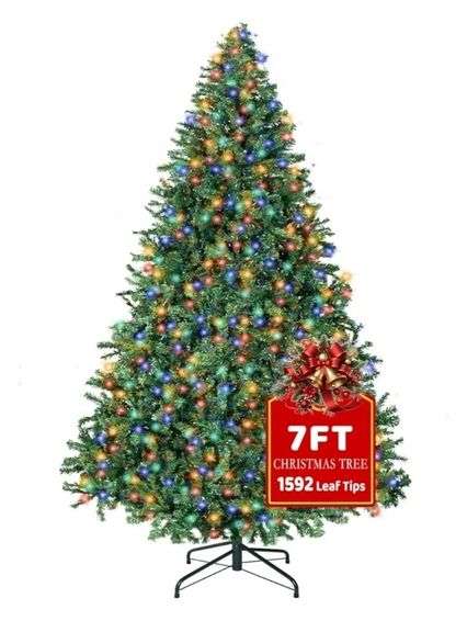DNKMOR 7ft Christmas Tree with 500 LED Lights | Open Box | (See ...
