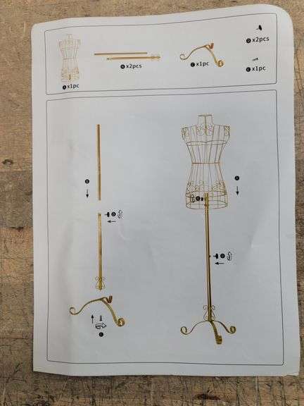 Dress Frame Mannequin Torso w/ Metal Stand w/ Adjustable Height, White ...