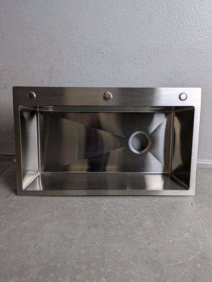 SANITARY WARES 19"x30"x8" Stainless Steel Drop-In Sink Kit | Open Box ...