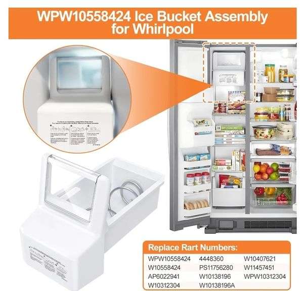 Whirlpool Ice Maker Replacement Ice Bucket - White | Open Box - Rio ...