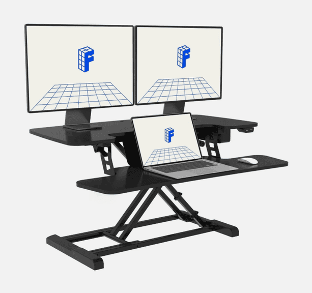 FLEXISPOT Electric Standing Desk Converter 35" Wide Motorized Stand up ...
