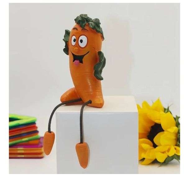 REKEELL - Cute Carrot Character Shelf Sitting Decor w/ Dangling Legs ...