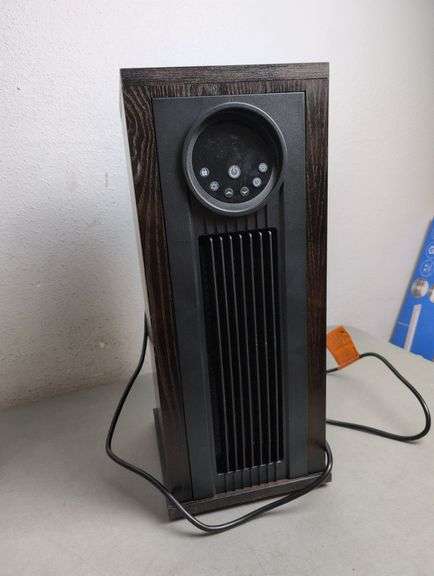 MEMBERS MARK - Infrared Wood Tower Plug-In Portable Heater, Dark Walnut ...