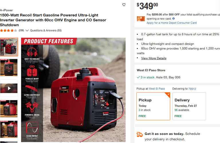 Ai Power Inverter Generator | Open Box | (See Condition Notes) - Rio ...