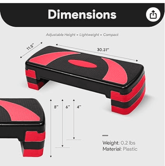 BalanceFrom Aerobic Exercise Step Platform with Raisers | Open Box ...