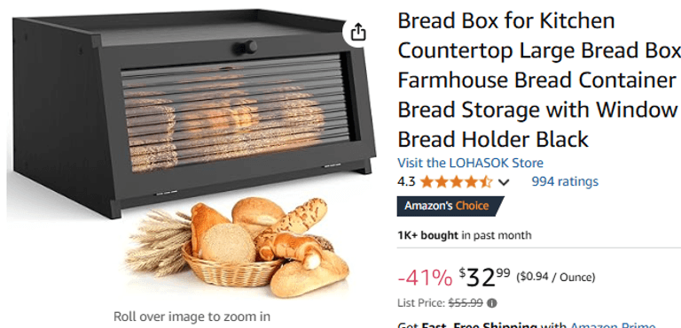 Lohasok Bread Box | Open Box | (See Condition Notes) - Rio Grande Trade