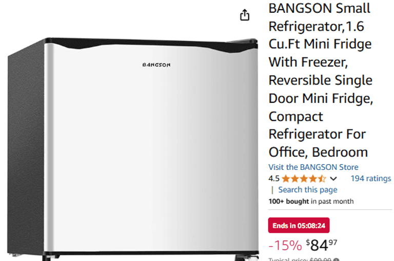 Bangson 1.6 Cu.Ft Mini Fridge | Open Box | (See Condition Notes) - Rio ...