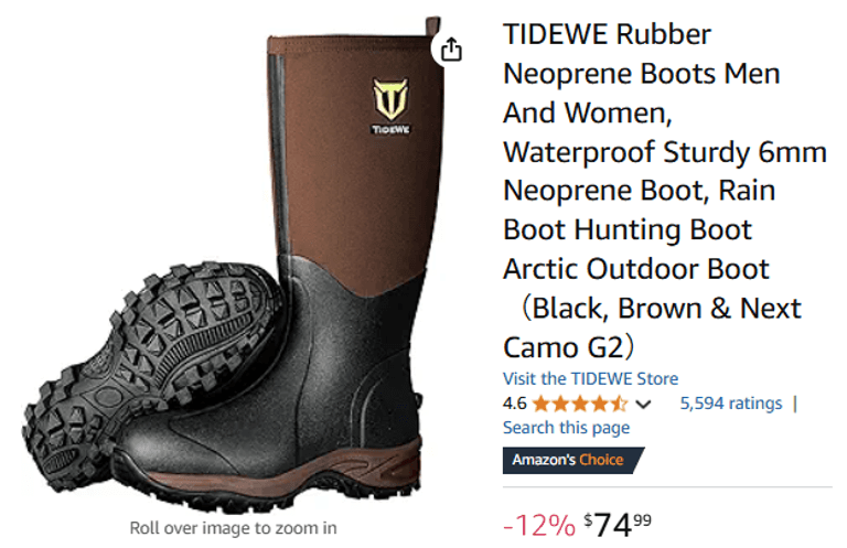 TIDEWE Rubber Neoprene Boots | Open Box | (See Condition Notes) - Rio ...