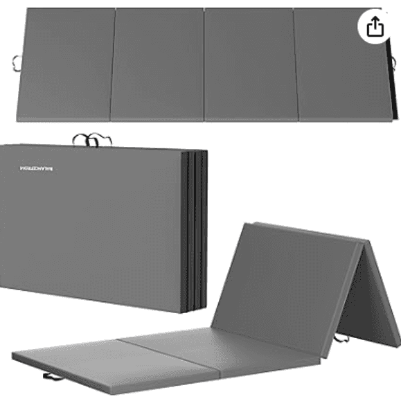 BalanceFrom Folding Gymnastics Mat, Home Gym Floor Tumbling Equipment ...