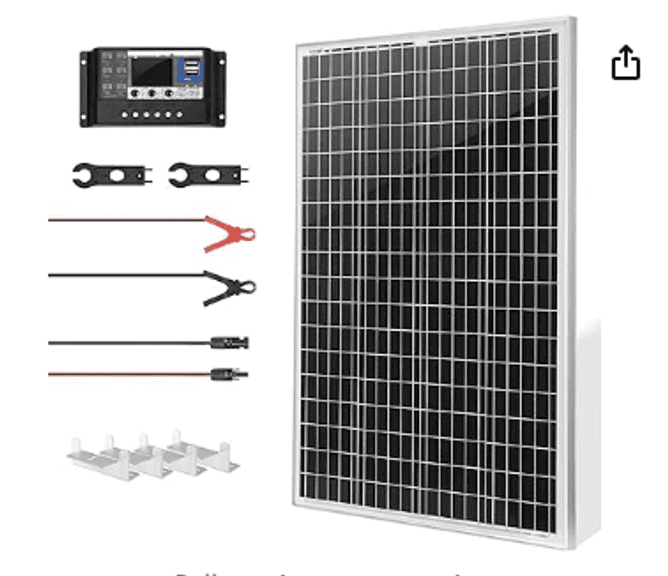 100W 12V Monocrystalline Solar Panel Kit, with 30A 12V/24V PWM Charge ...