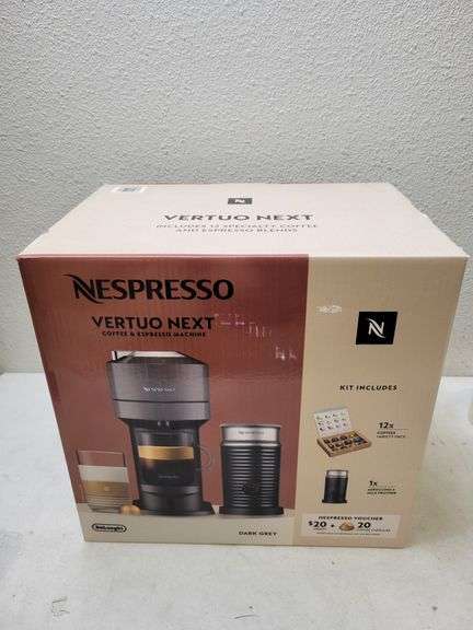 Nespresso Vertuo Next Deluxe by De’Longhi, Dark Grey with Milk Frother ...