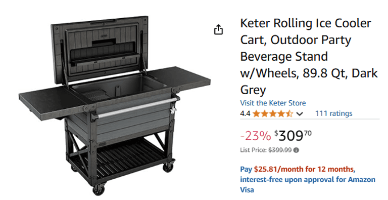 Keter Rolling Ice Cooler Outdoor Party Be Stand | Open Box | (See ...